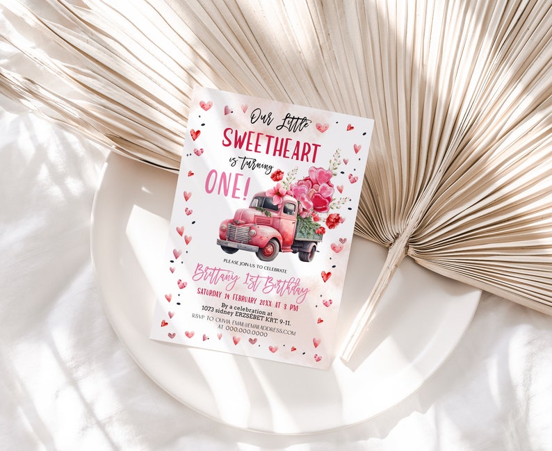 Editable Valentine Birthday Invitation Template Valentines - Etsy