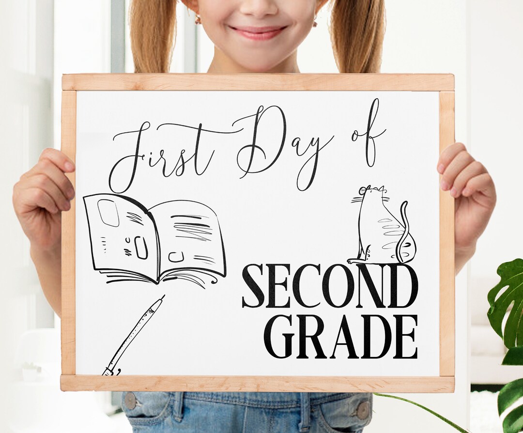 Editable Hello 2nd Grade Sign, First Day of Second Grade Sign, First ...