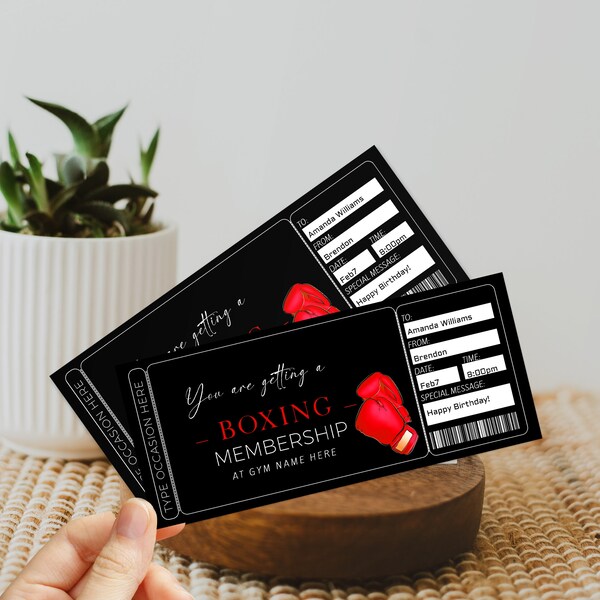 Boxing Ticket Template - Etsy