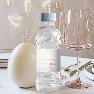 Elegant Gold Baptism Bottle Label Christening Water Label, Printable ...