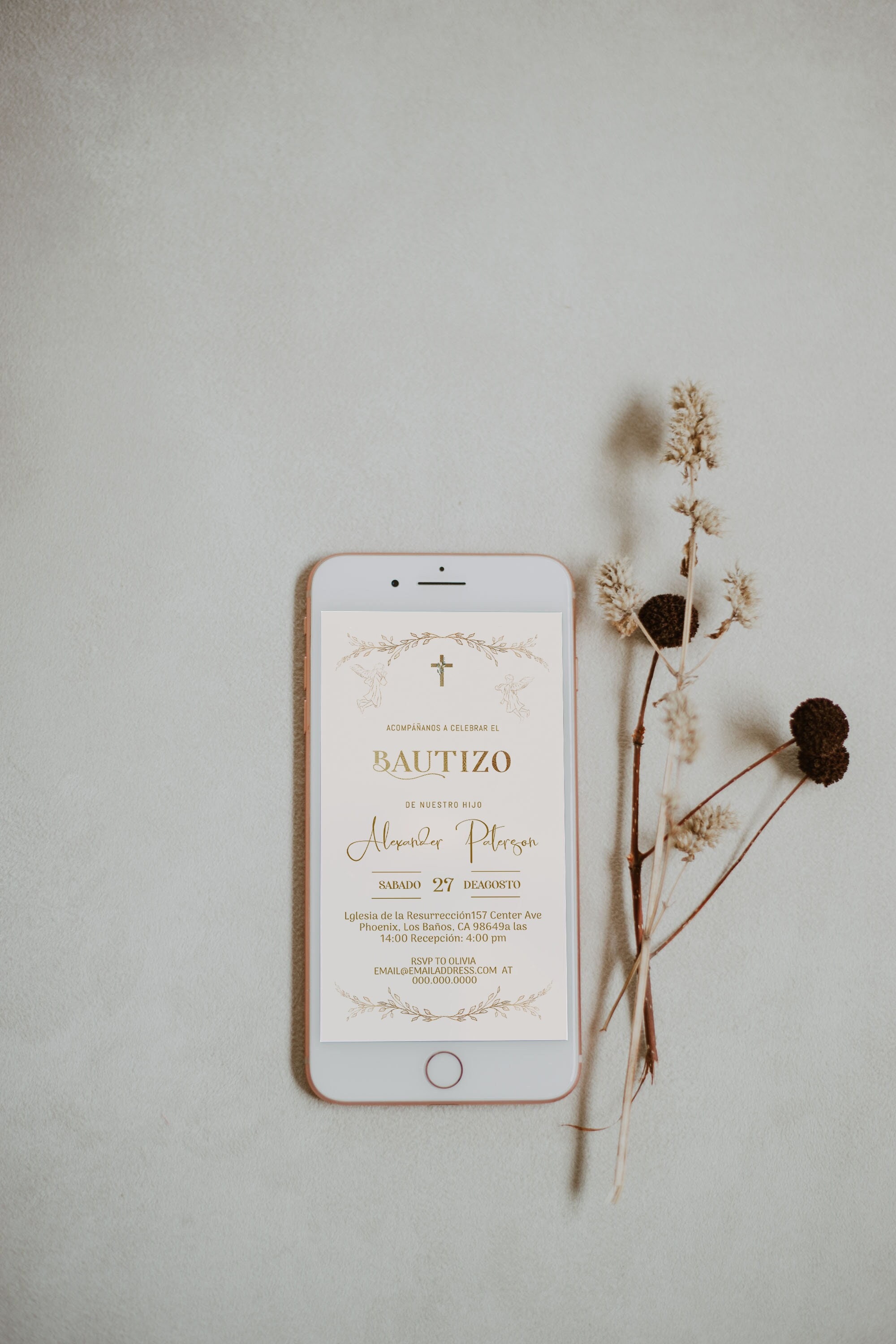 Electronic Angel Invitaciones De Bautizo, Gold Invitacion De Bautizo ...