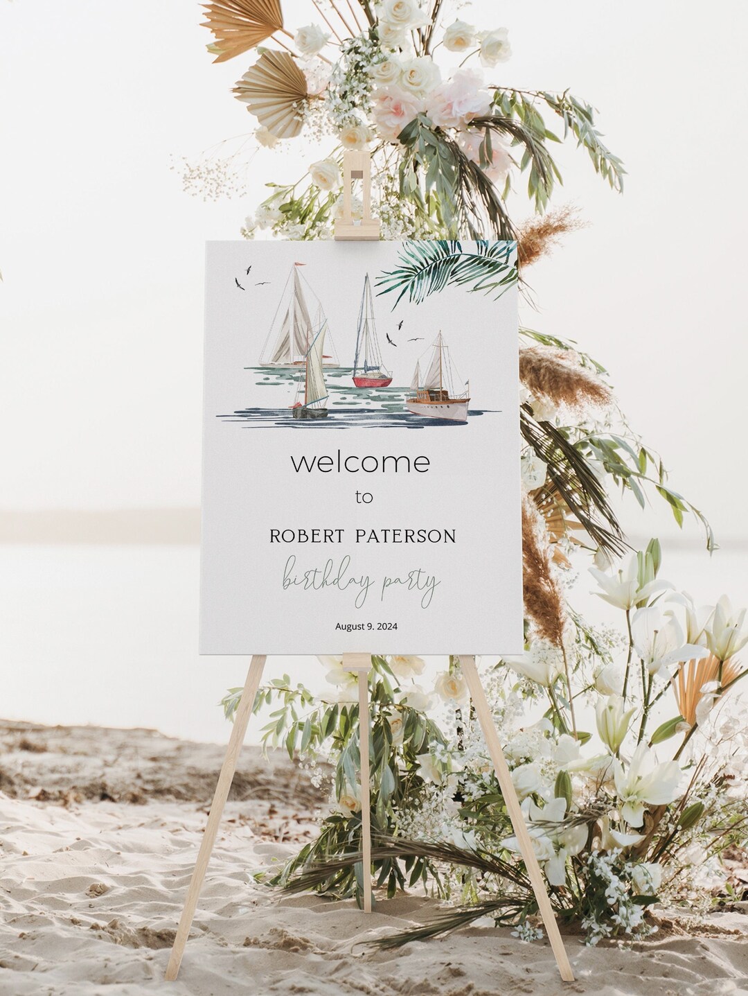 Nautical Welcome Sign Beach Ocean Welcome Sign Template - Etsy
