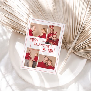 Personalized Photo Collage Cards, Editable Photo Valentines Day Card ...