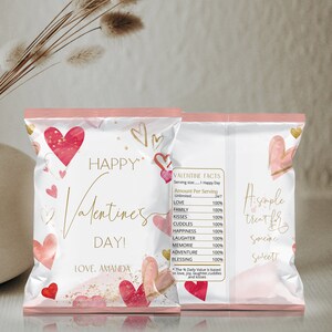 Happy Valentines Day Chip Bag Template, Printable Valentines Day Gift ...