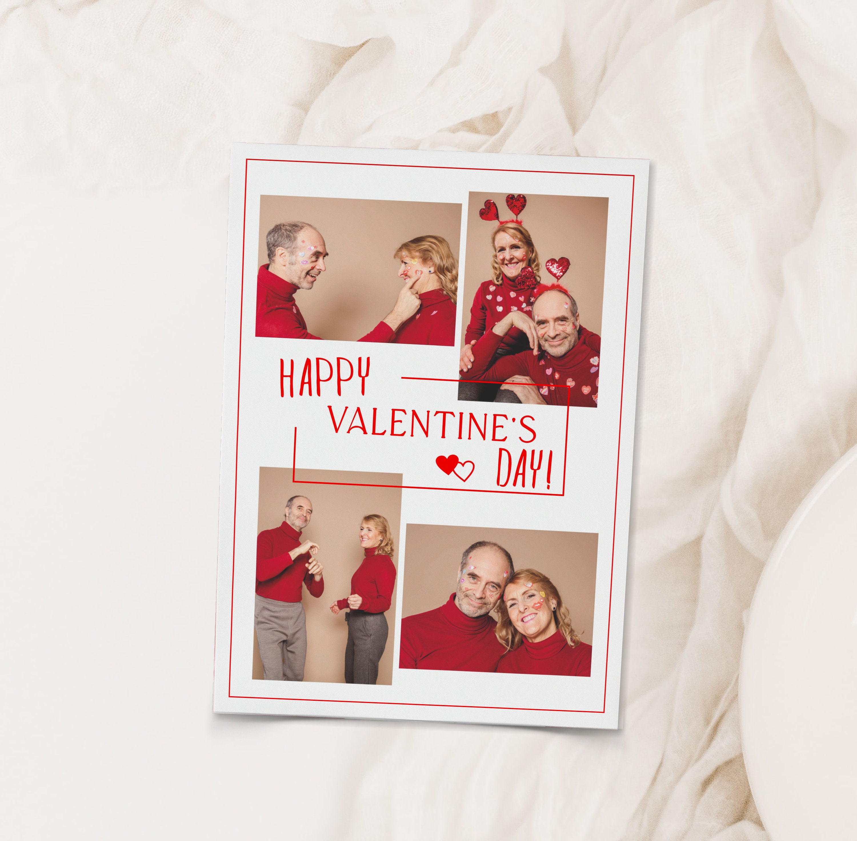 Personalized Photo Collage Cards, Editable Photo Valentines Day Card ...