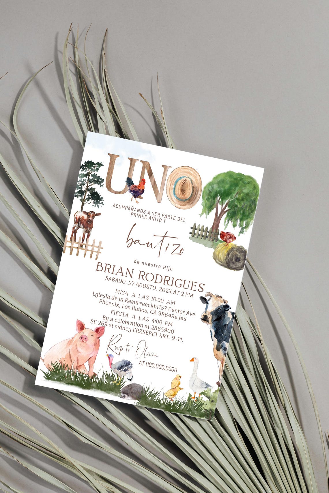 Bautizo Y Primer Añito Invitación, Christening and Birthday Invite ...