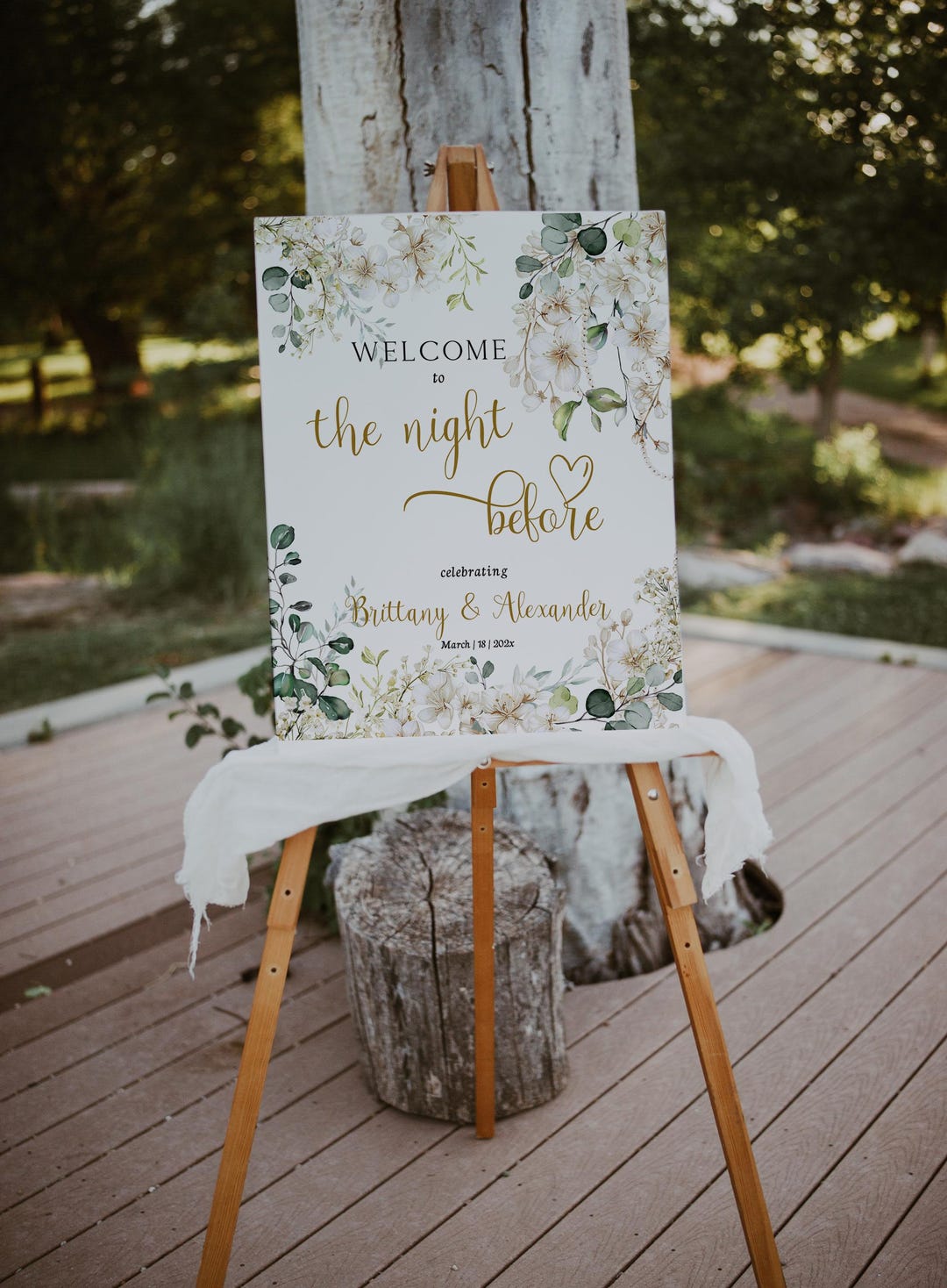 The Night Before Welcome Sign, Rehearsal Dinner Poster, Wedding Decor ...