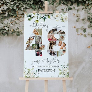 48th Anniversary Photo Collage, Printable Floral Photo Collage ...
