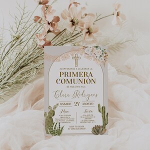 First Holy Communion Spanish Invitation, Invitación a La Primera ...