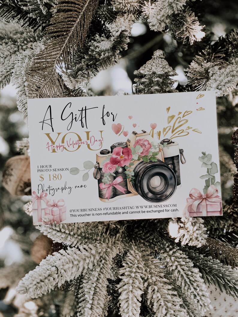 Photography Gift Certificate Template, Valentine Photo Session Gift ...