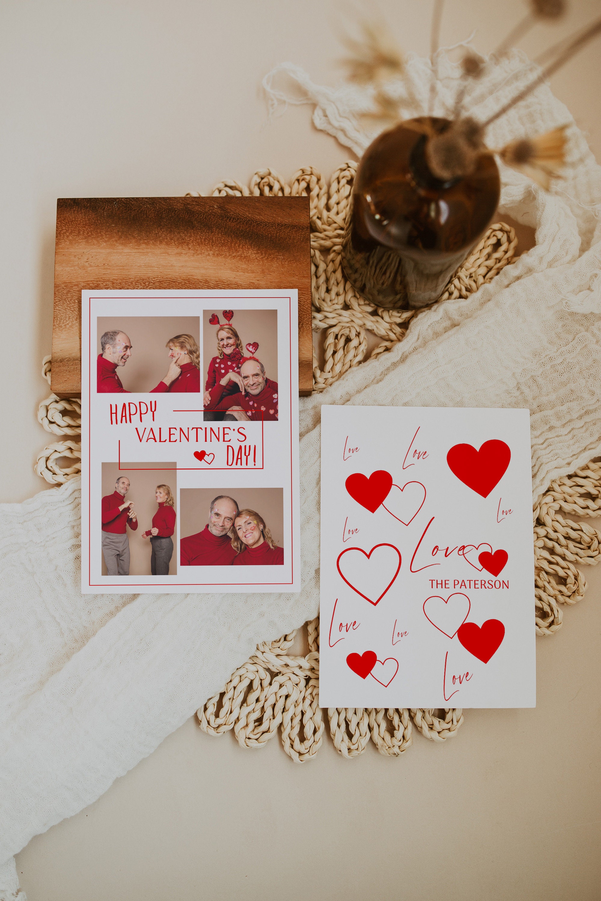 Personalized Photo Collage Cards Editable Photo Valentines - Etsy