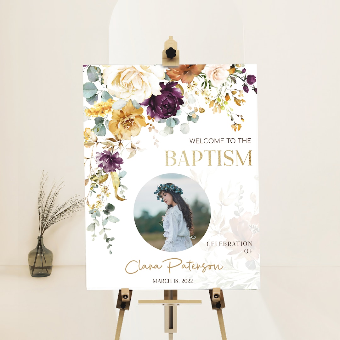 Baptism Welcome Poster, Printable Christening Welcome Photo Sign ...