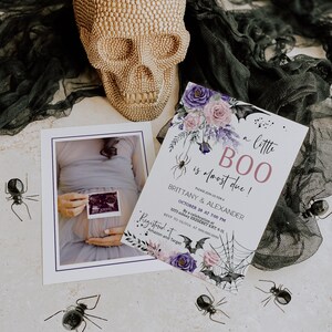 Floral Bats Baby Shower Invitation Bundle, Printable Girl Baby Shower ...