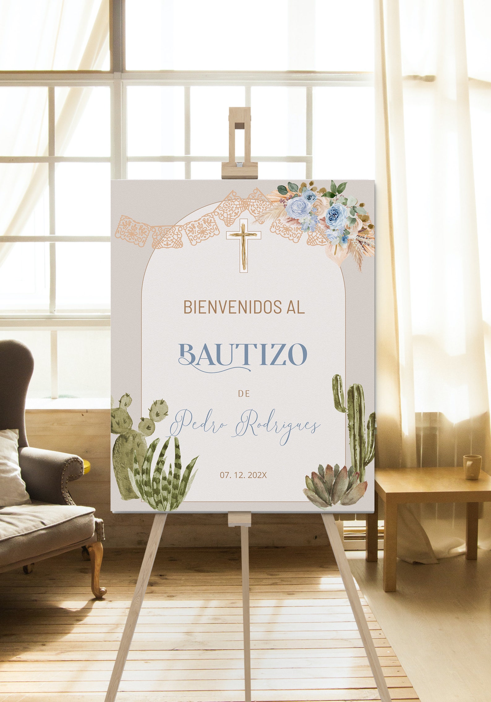 Spanish Bautizo Welcome Sign Template, Cartel De Bienvenida Bautizo ...