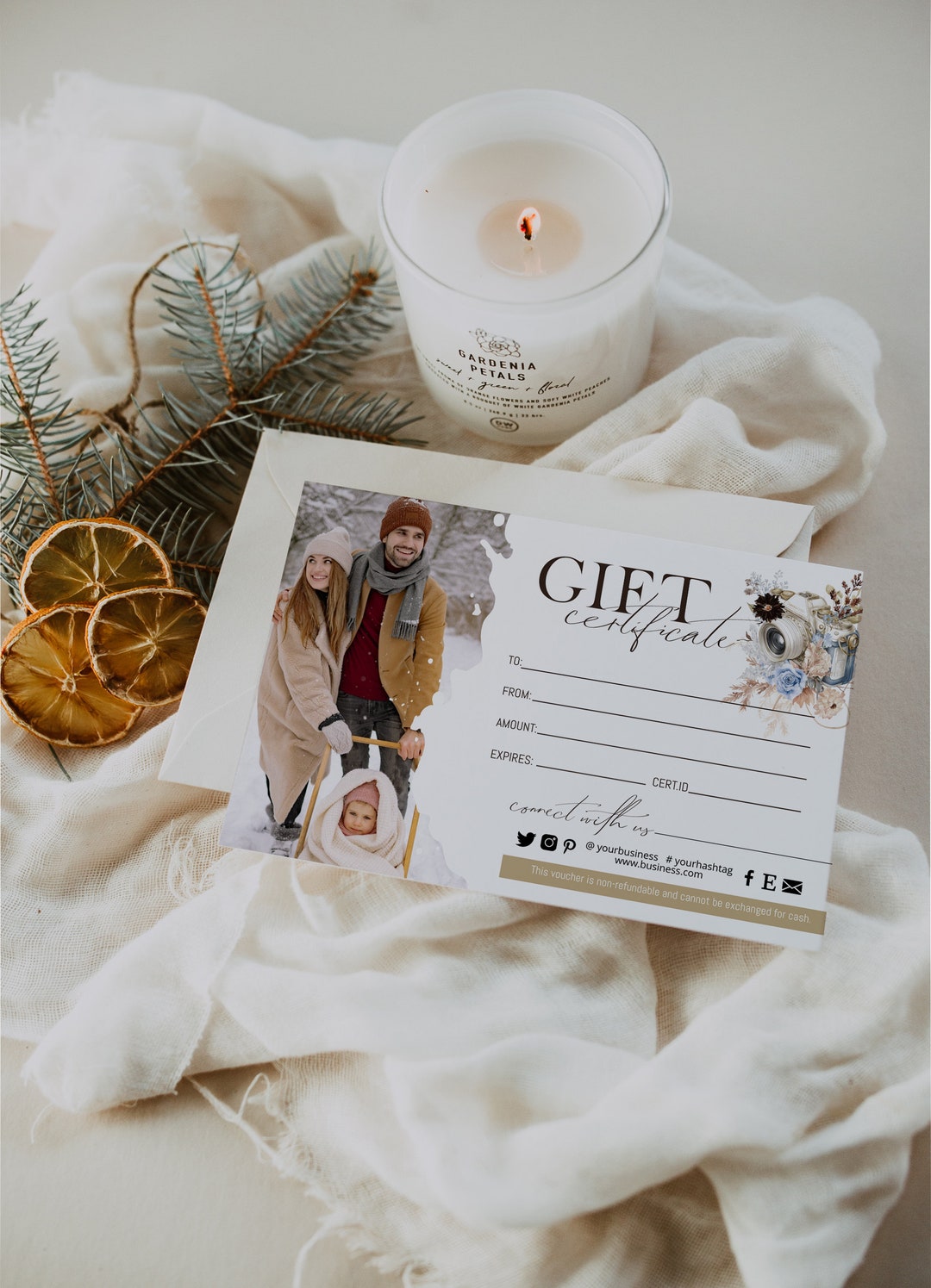Gift Certificate for Photographer, Photo Gift Certificate Template ...