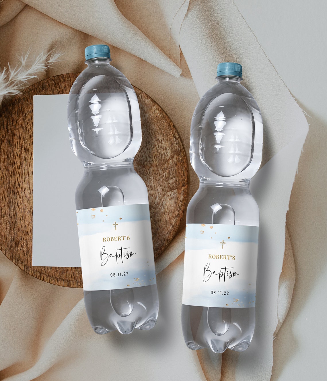 Boy Baptism Bottle Label Christening Water Label Printable - Etsy