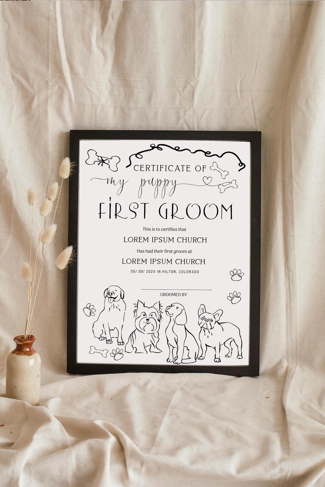 Editable My First Grooming Certificate, Dog Grooming Certificate ...