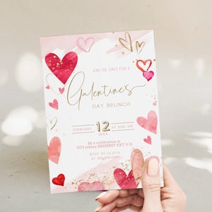 Galentine's Day Party Invitation Template, Galentine's Day Brunch ...