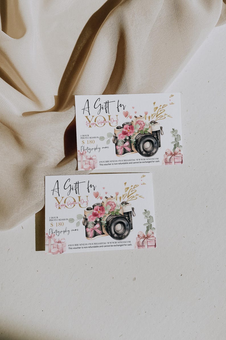 Photography Gift Certificate Template, Valentine Photo Session Gift ...