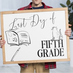 Editable Last Day of Fifth Grade 2023 Sign Last Day of School - Etsy