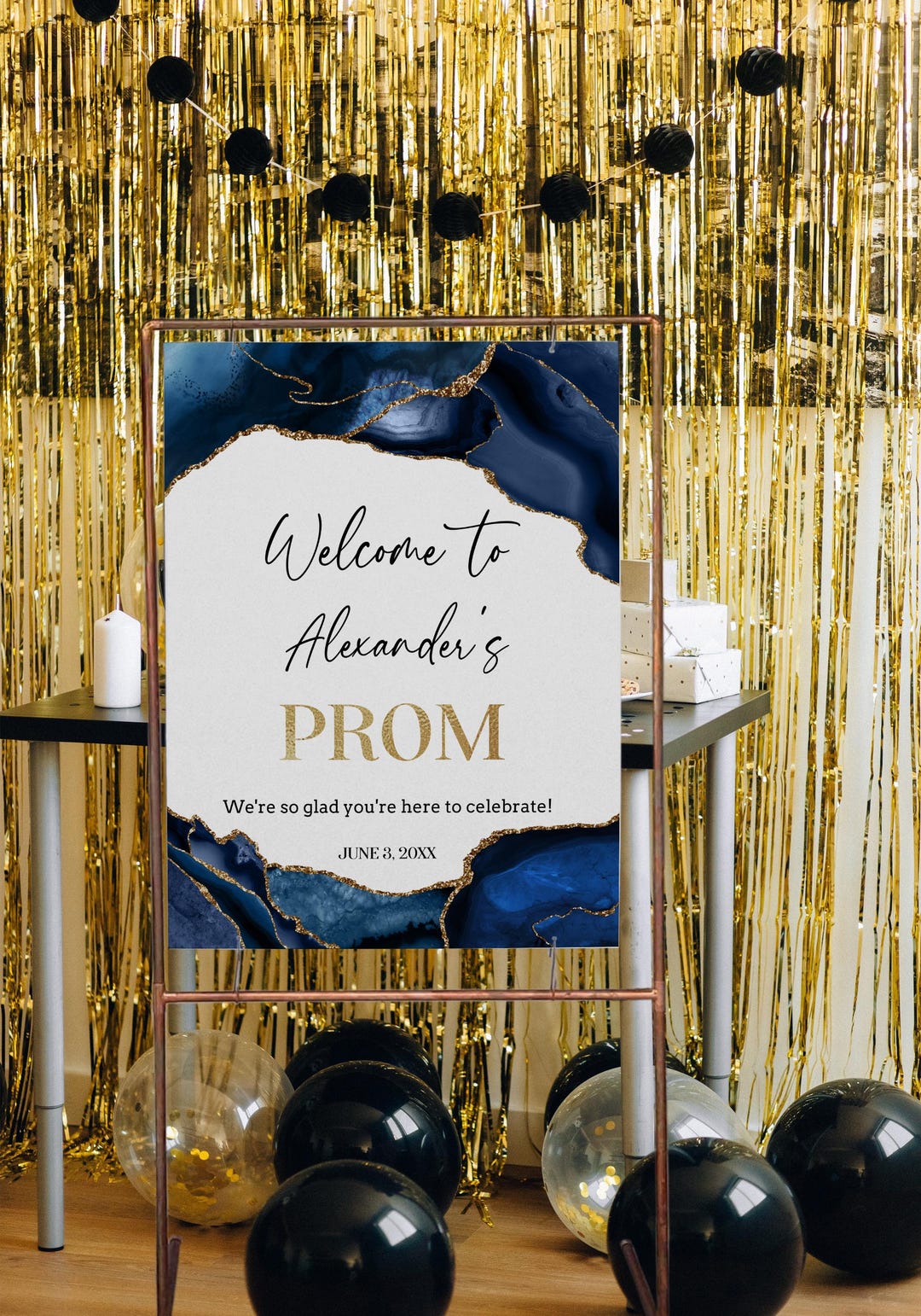 Prom Welcome Sign, Senior Prom Poster, Prom Night Welcome Sign, Blue ...