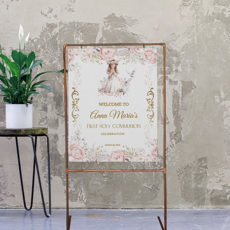 First Holy Communion Welcome Sign Template, First Holy Communion Board ...