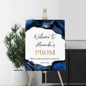 Prom Welcome Sign, Senior Prom Poster, Prom Night Welcome Sign, Blue ...