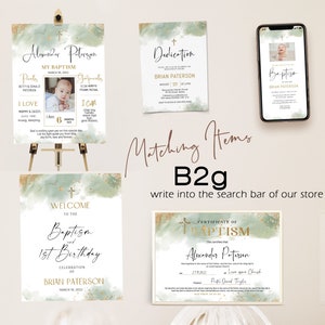 Sage Green Gold Dedication Invitation Template Dedication Invite, Boy ...