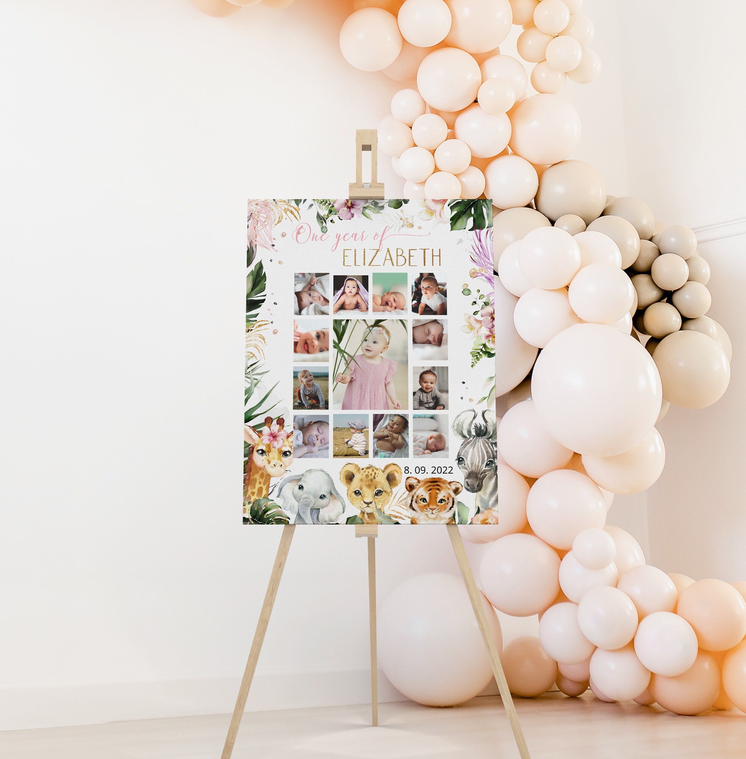 Printable My First Year Poster Template Wild One Photo Collage, Photo ...