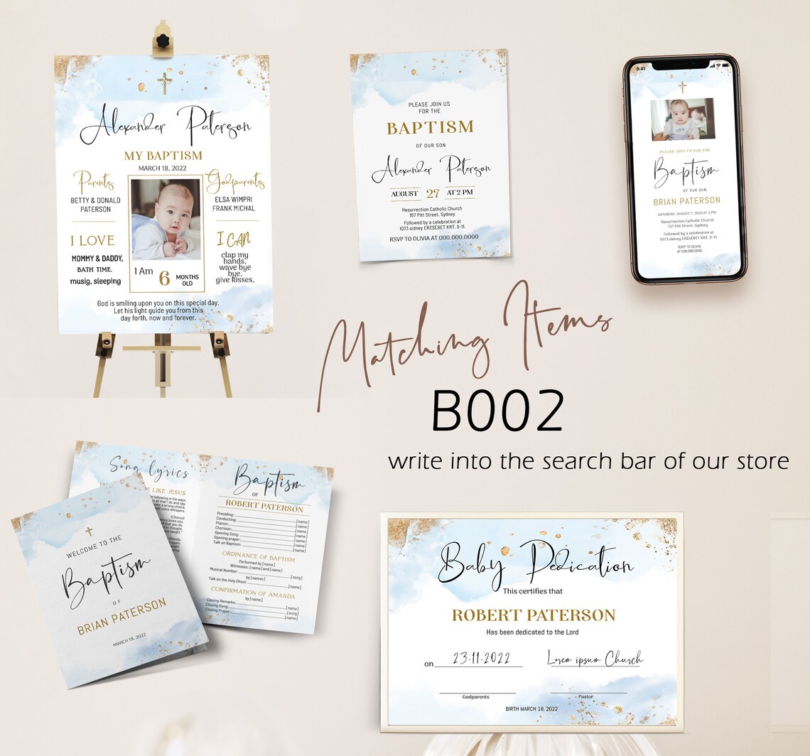 Blue Gold Baptism Chocolate Bar Wrapper Template Editable - Etsy