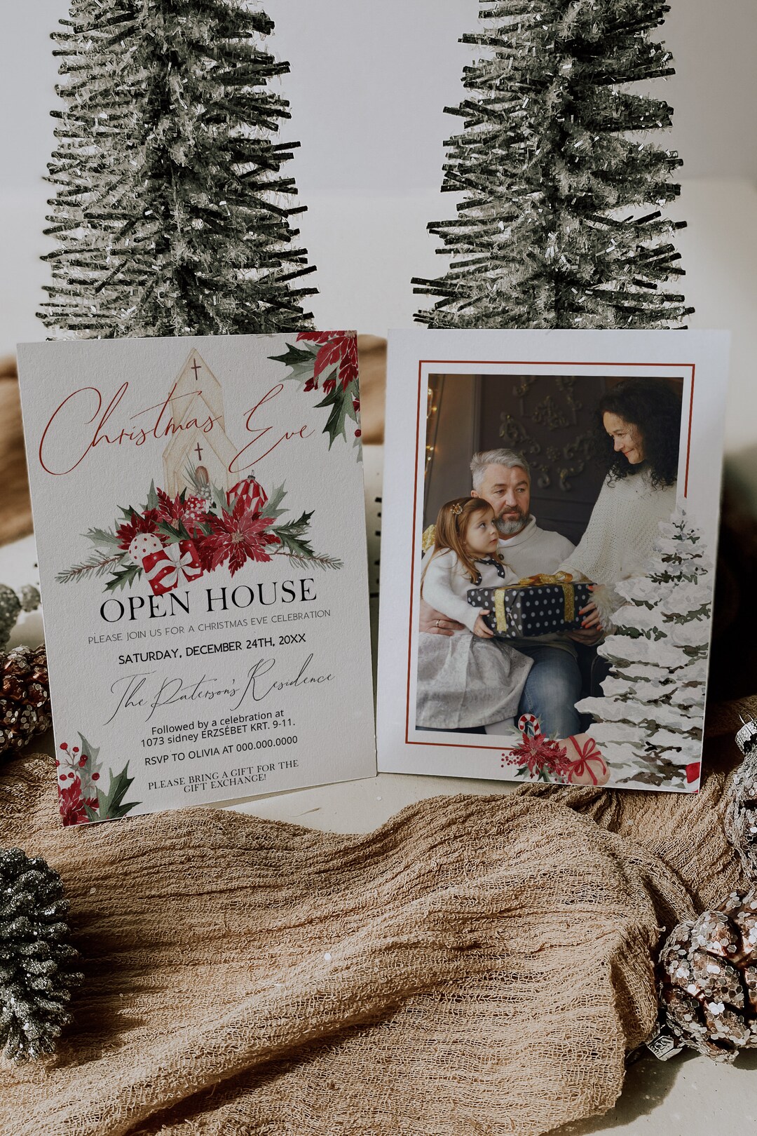 Family Christmas Invite Holiday Invitation Christmas Eve - Etsy