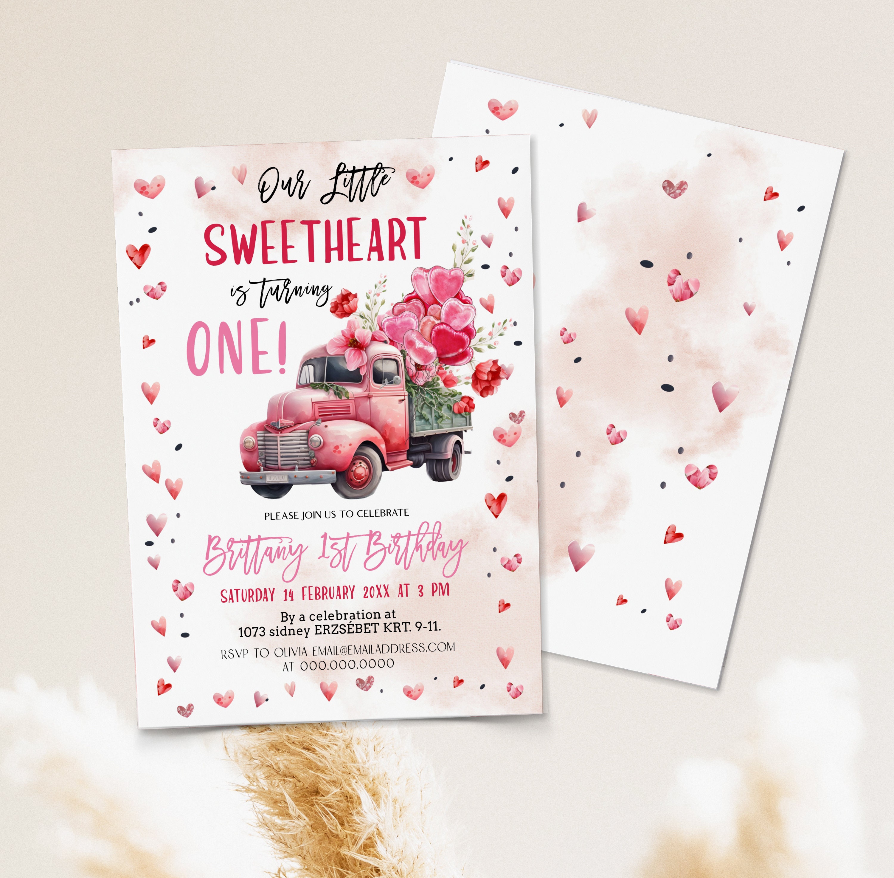 Editable Valentine Birthday Invitation Template Valentines - Etsy