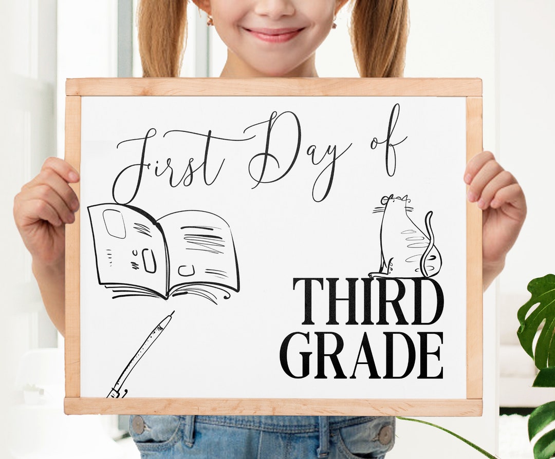 Editable Hello 3rd Grade Sign, First Day of Third Grade 2023-2024 ...