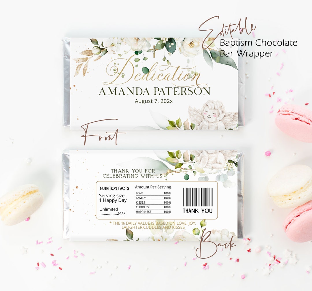 Dedication Eucalyptus Candy Bar Wrapper, Printable Chocolate Bar ...