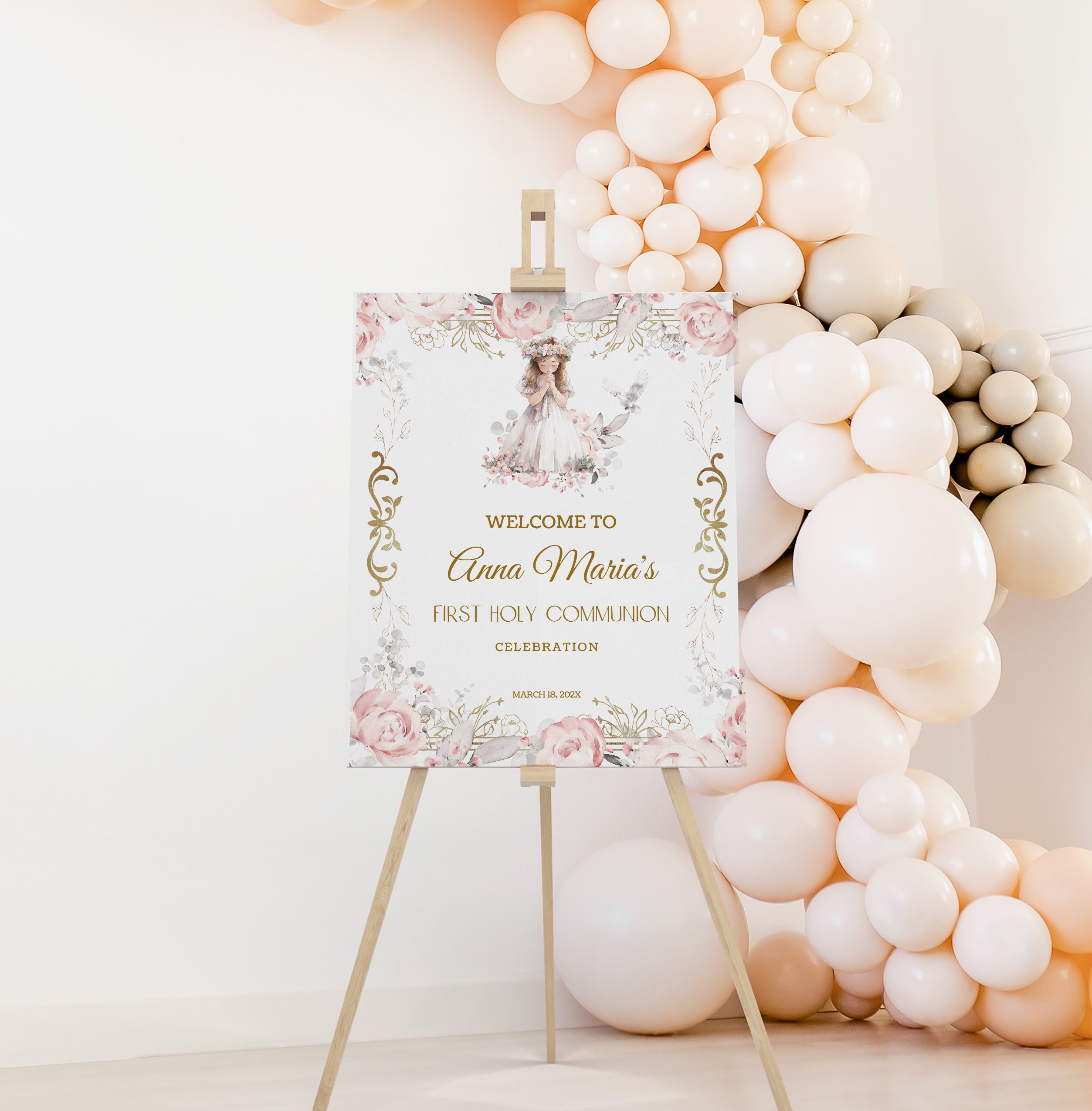 First Holy Communion Welcome Sign Template, First Holy Communion Board ...