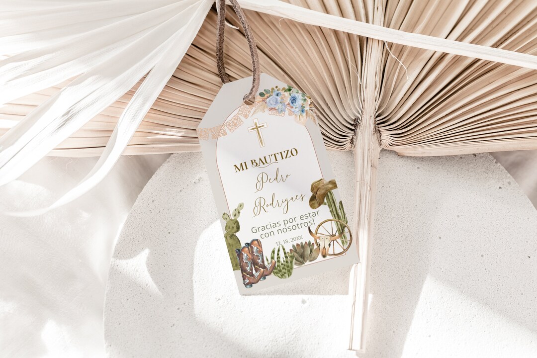 Mi Bautizo Thank You Tag Template, Spanish Baptism Fevor Teg, Editable ...