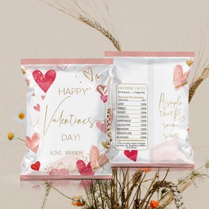 Happy Valentines Day Chip Bag Template, Printable Valentines Day Gift ...