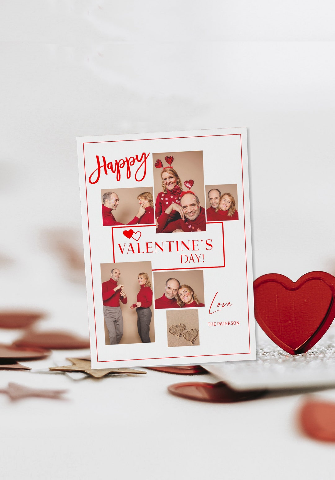 Photo Collage Valentine's Cards, Editable Photo Valentines Day Card ...