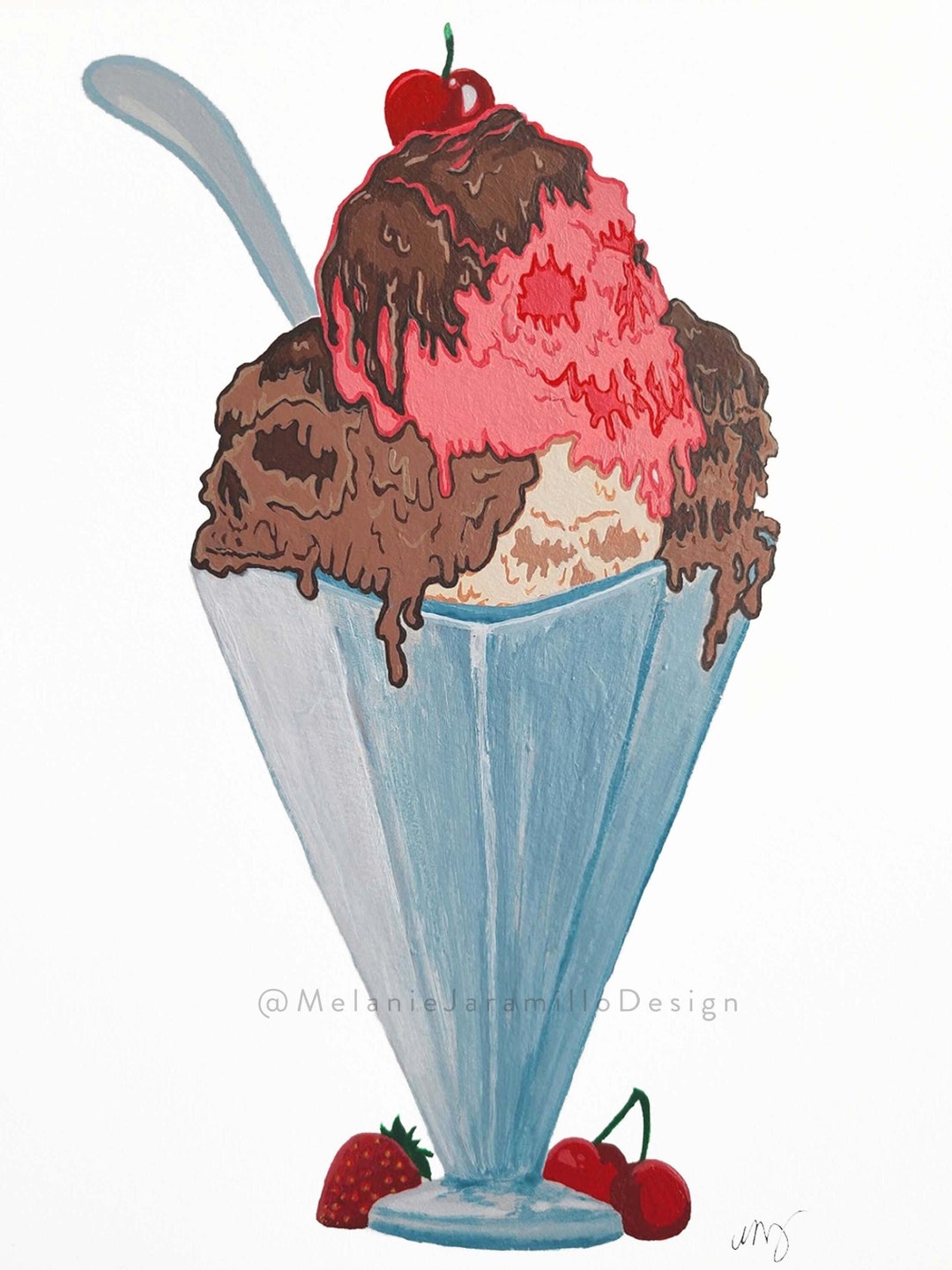 I Scream Sundae Original Painting by Artist Melanie Jaramillo Acrylic ...