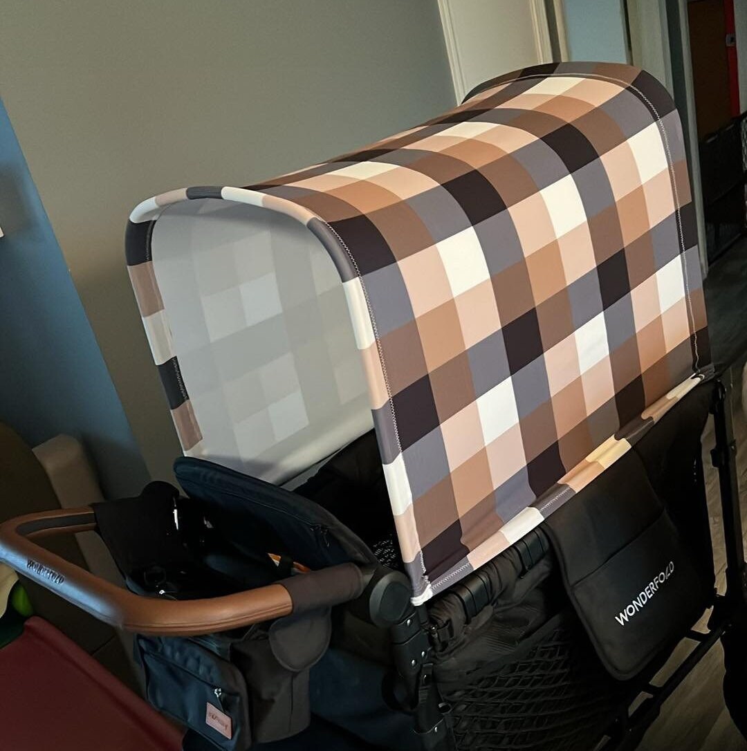 Tan Plaid Wonder Fold Canopy Full Coverage Upf50 - Etsy
