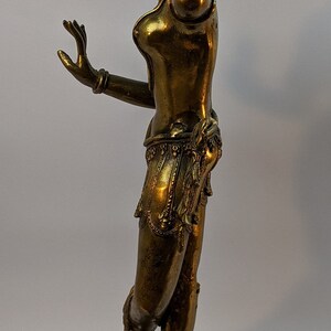 Large Antique Nepalese Brass Dancing Tara, 20" Tall Lotus Base ...