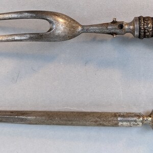 Rustic Antique Victorian Edwardian Steel Meat Servers Antler Horn Bone ...