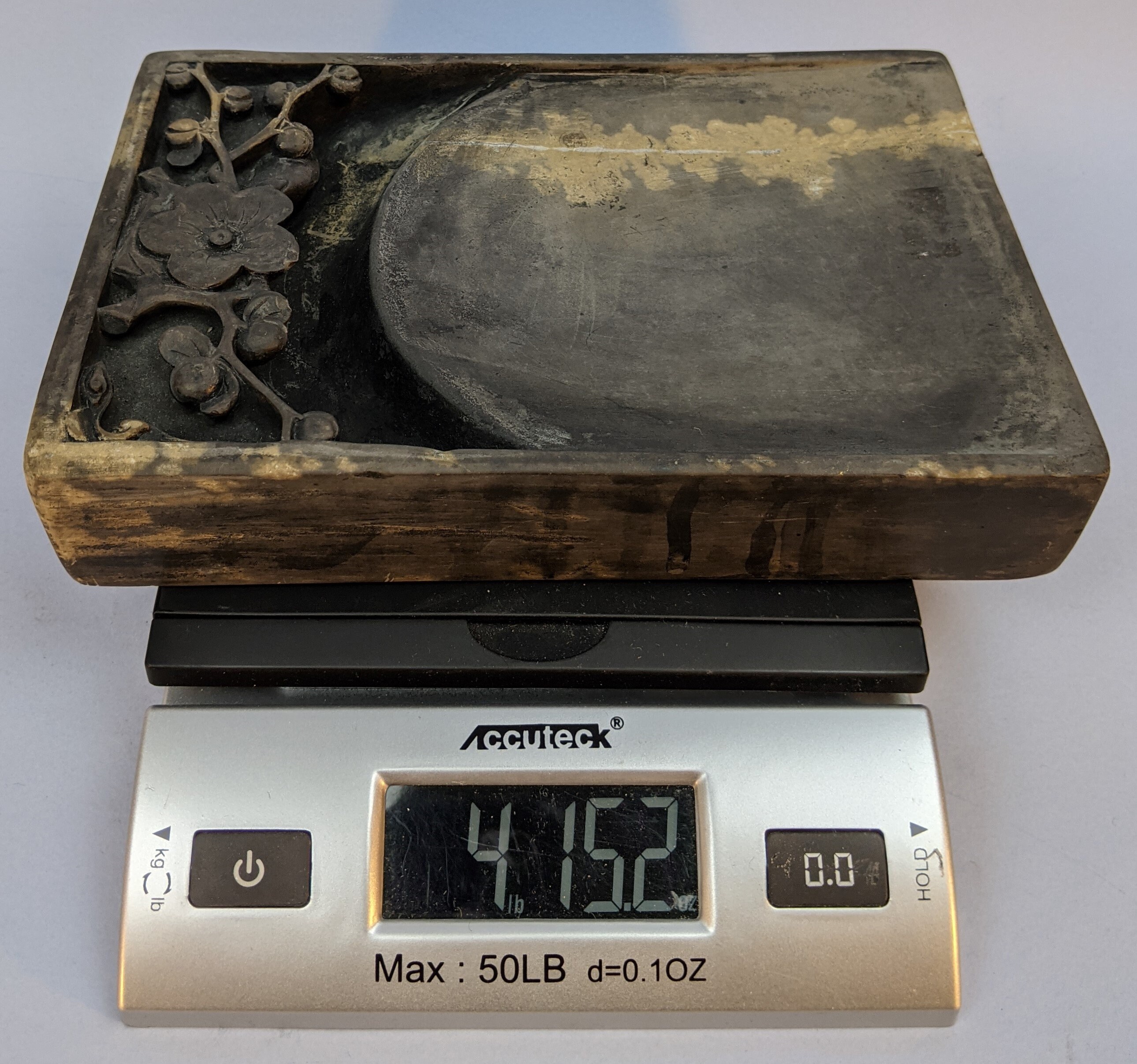 Antique Chinese Carved Duan Yan Yi Duanzhou Inkstone Ink Stone Prunus ...