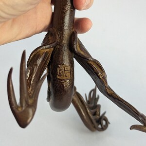Vintage Japanese Bronze Qiulong 虬龙 虯龍 Qilong Dragon Okimono Sculpture ...