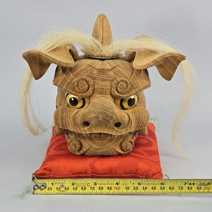 Vintage Japanese Carving Carved Wood Wooden Shi Shi Lion Mask Head ...