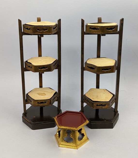 3 Old Japanese Japan Butsudan Butsugu Stands 2 Lacquered Wood - Etsy