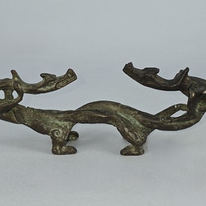 Old Chinese or Japanese Bronze Double Qiulong Qilong Chilung Dragon ...