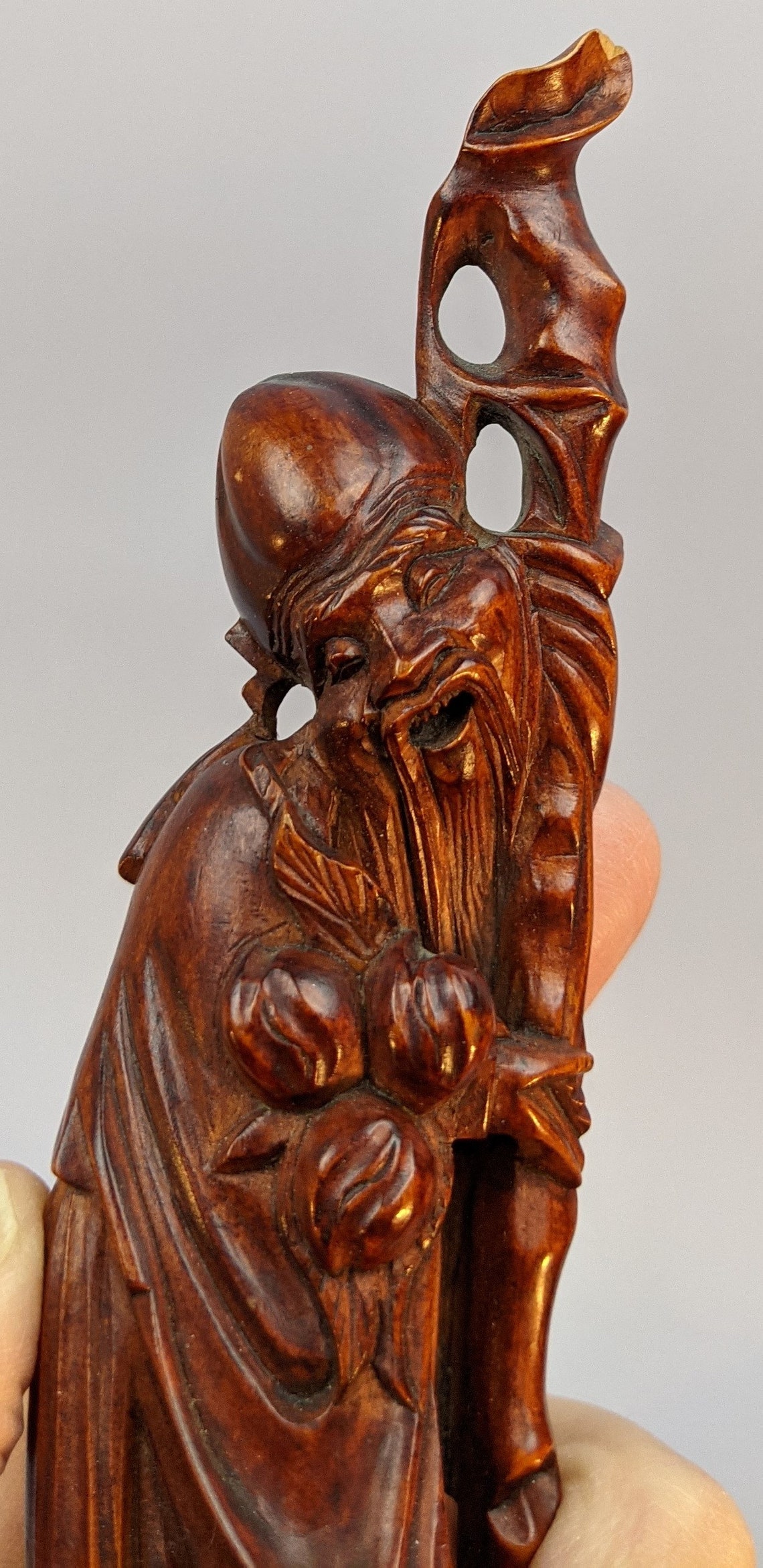 Two Antique Republic of China Carved Wood Wooden Chinese Figures ...