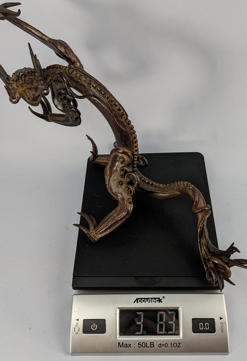 Vintage Japanese Bronze Qiulong 虬龙 虯龍 Qilong Dragon Okimono Sculpture ...