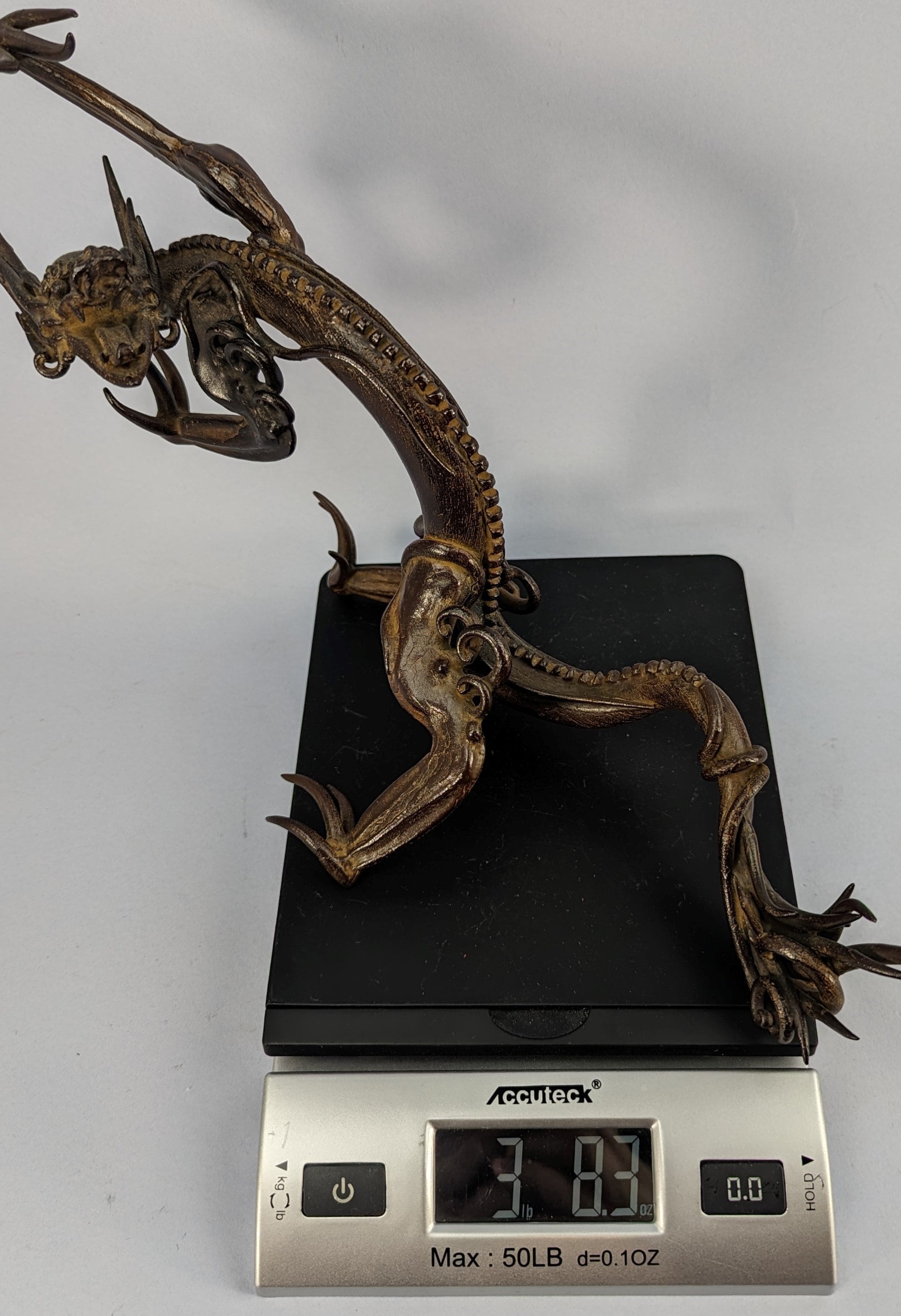 Vintage Japanese Bronze Qiulong 虬龙 虯龍 Qilong Dragon Okimono Sculpture ...